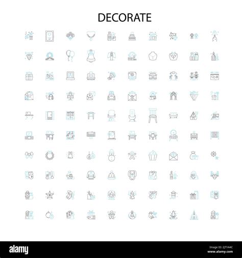 Decorate Icons Signs Outline Symbols Concept Linear Illustration
