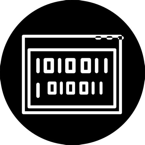 Browser Code Outline Symbol In A Circle Icon