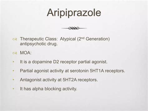 Drug Profile Aripiprazole Pptx