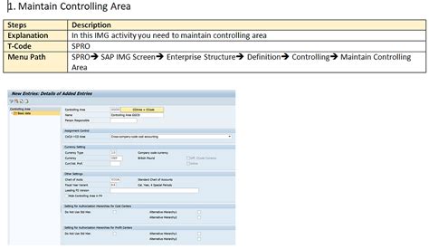 Controlling Area Settings In Sap