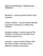 AQA A Level Physics Particles And Radiation Docx AQA A Level Physics Particles And