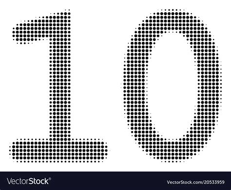 ten digits text halftone icon royalty free vector image