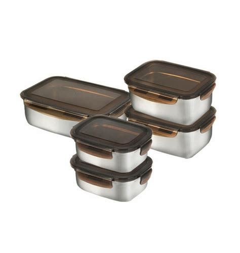 스텐 보관용기 냉장고 5종세트 밀폐용기 500x2p1100x2p1900x1p 다용도 반찬통 티몬