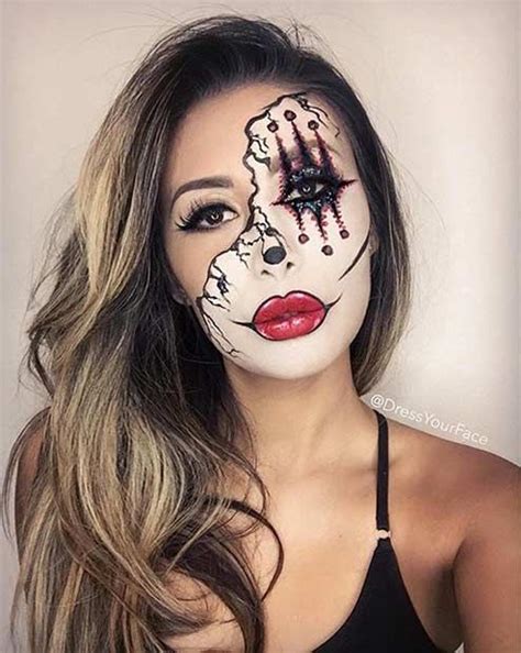61 Easy Diy Halloween Makeup Looks Stayglam Halloween Makeup Clown Halloween Makeup Diy