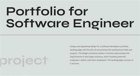 Landing Page Design Portfolio For Software Engineer On Behance