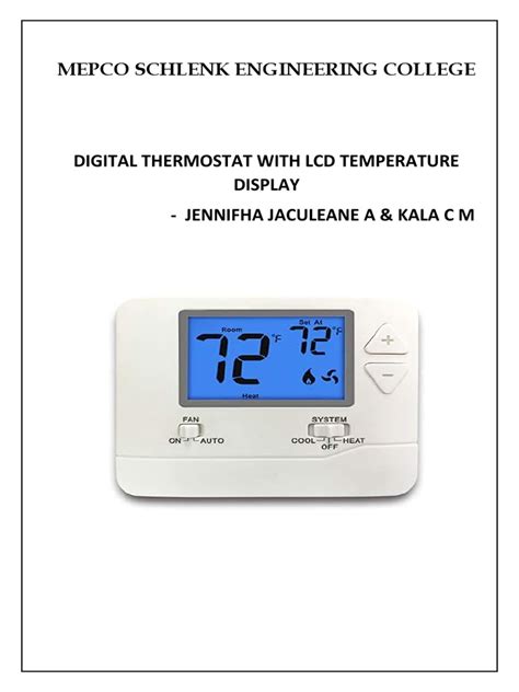 Digital Thermostat Pdf Thermostat Thermometer