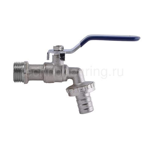 Кран шаровый водоразборный со штуцером, резьба BSP 1", нерж.сталь ...
