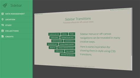 Sidebar Transitions Transitional Sidebar Css