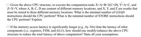 Solved Given The Above CPU Structure To Execute The Chegg