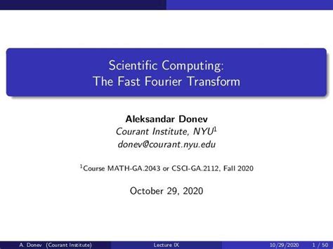 Pdf Scienti C Computing The Fast Fourier Transform · Scienti C