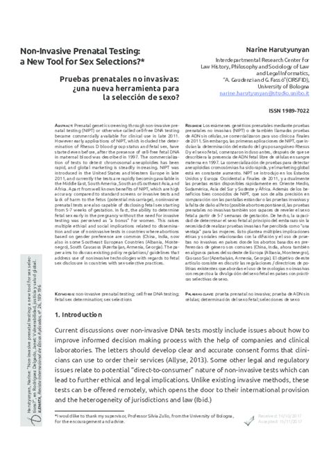 Pdf Nipt New Tool For Sex Selections Pdf