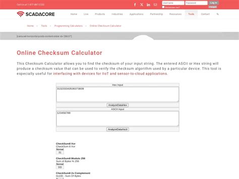 Hex And Ascii Checksum Calculator