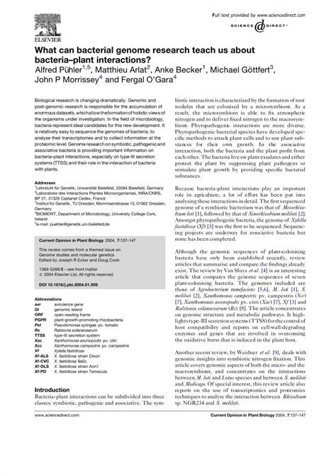 Pdf Genomics Of Plant Bacterial Interactions Dokumen Tips