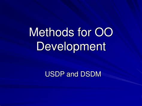 ppt methods for oo development powerpoint presentation free download