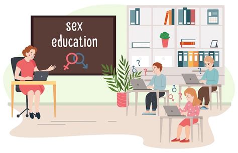Premium Vector Sex Education Flat Background With Female Teacher At
