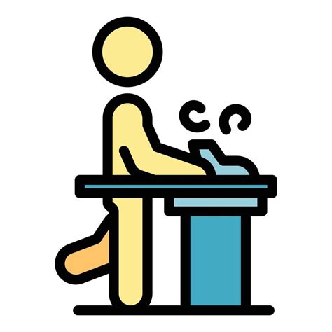 Ergonomic Workstation Icon Color Outline Vector 15064209 Vector Art At
