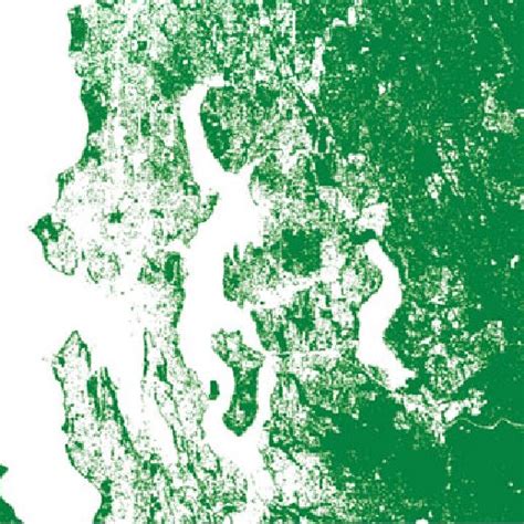 Thresholded Forest And Non Forest Image Based On NDVI For Seattle