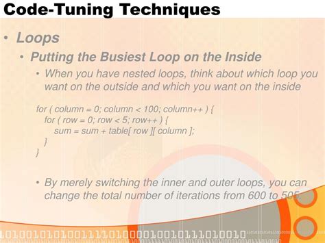PPT Code Tuning Strategies And Techniques PowerPoint Presentation Free Download ID 1132586