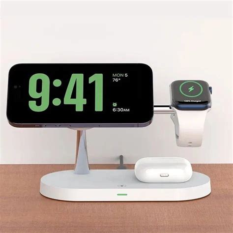 5 в 1 Беспроводная зарядка MagSafe/QI для iPhone AirPods Apple Watch и ...