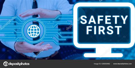 Writing Displaying Text Safety First Business Approach Avoid Any