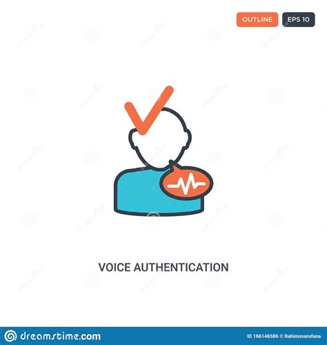 2 Color Voice Authentication Concept Line Vector Icon Isolated Two Colored Voice Authentication
