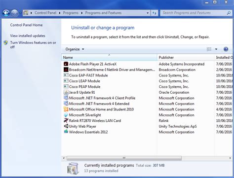 add or remove programs