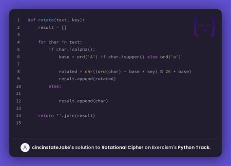 CincinstateJake S Solution For Rotational Cipher In Python On Exercism