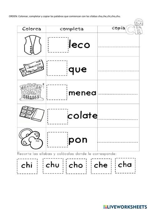 Silabas Cha Che Chi Chi Chu En Español