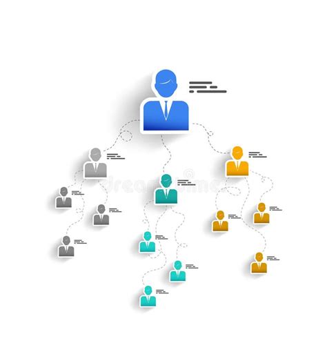 Modern Simple Company Organization Hierarchy Chart Template With Place