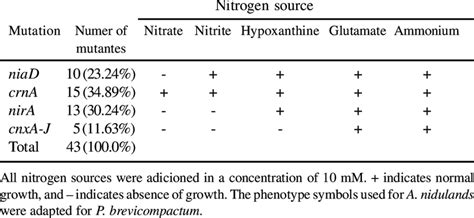 Growth Of The P Brevicompactum Chlorate Mutants In Minimum Medium Download Table