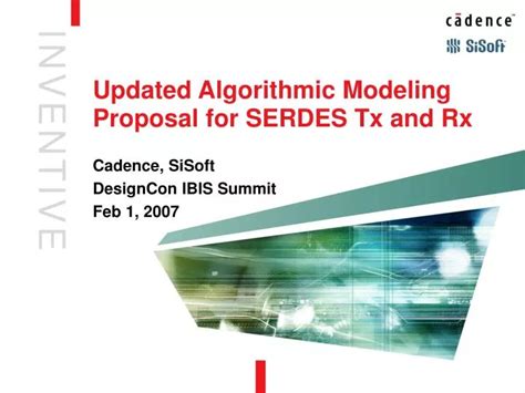 PPT Updated Algorithmic Modeling Proposal For SERDES Tx And Rx PowerPoint Presentation ID