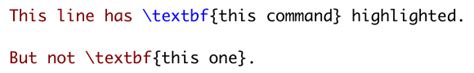 Listings Manual Highlight Of Tex Code In A Verbatim Environment Tex