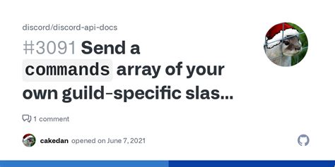 Send A `commands` Array Of Your Own Guild Specific Slash Commands On `guildcreate` · Issue