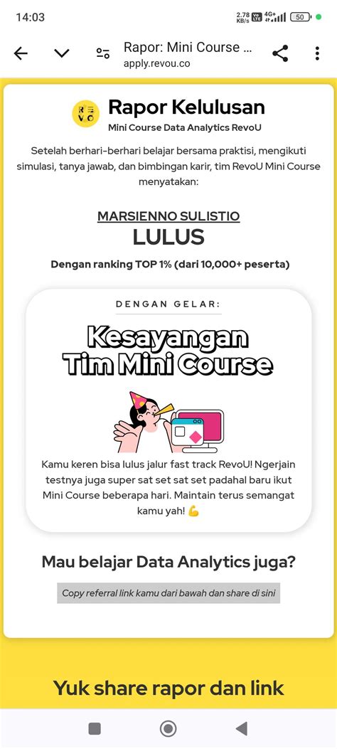mini course data analyst on revou certificate marsienno sulistio