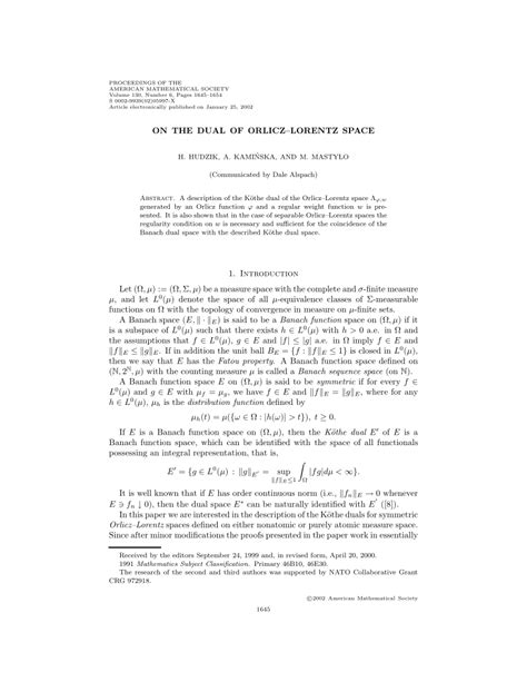 Pdf On The Dual Of Orlicz Lorentz Space