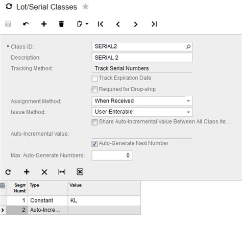 acumatica how to specify starting serial number stack overflow