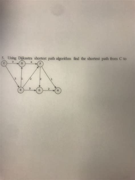 Solved 5 Usng Dikastra Shortest Path Algorithm Find The