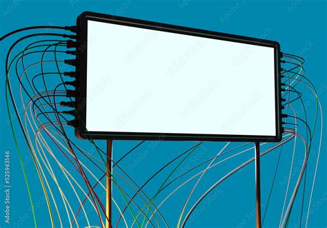 Wires Plugged Into Monitor Lot Of Wires Come Out Of Wall Of Monitor LED Screen Monitor Display