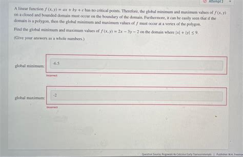 a linear function f x y ax by c has no critical