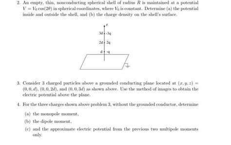 solved 2 an empty thin nonconducting spherical shell of