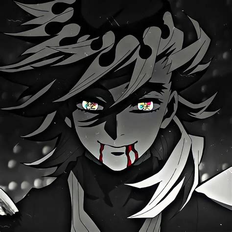 An Anime Character With Red Eyes And Black Hair Holding A Knife In His Hand