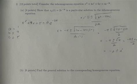solved 2 [12 points total] consider the inhomogeneous