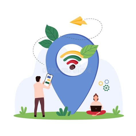 WIFI Hot Spot Access To Wireless Public Internet Connection Anywhere For Tiny People Stock