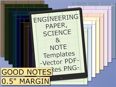 Engineering Paper Notes Science Templates Goodnotes Standard In Margin Grid Dot