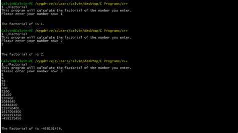 C Factorial Program Give Infinity For Any Number Greater Than 2