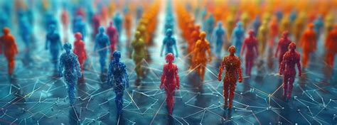 Networked People Abstract Visualization Of Human Connection Premium