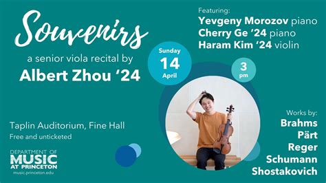 Senior Recital Albert Zhou Viola Albert W Zhou
