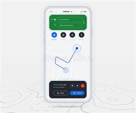 Map Gps Navigation Ux Ui Concept Smartphone Map Application