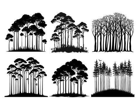 Forest Svg Forest Scene Svg Forest Silhouette Landscape Svg