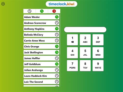 Time Clock Kiosk Select Person User Screen Awwwards